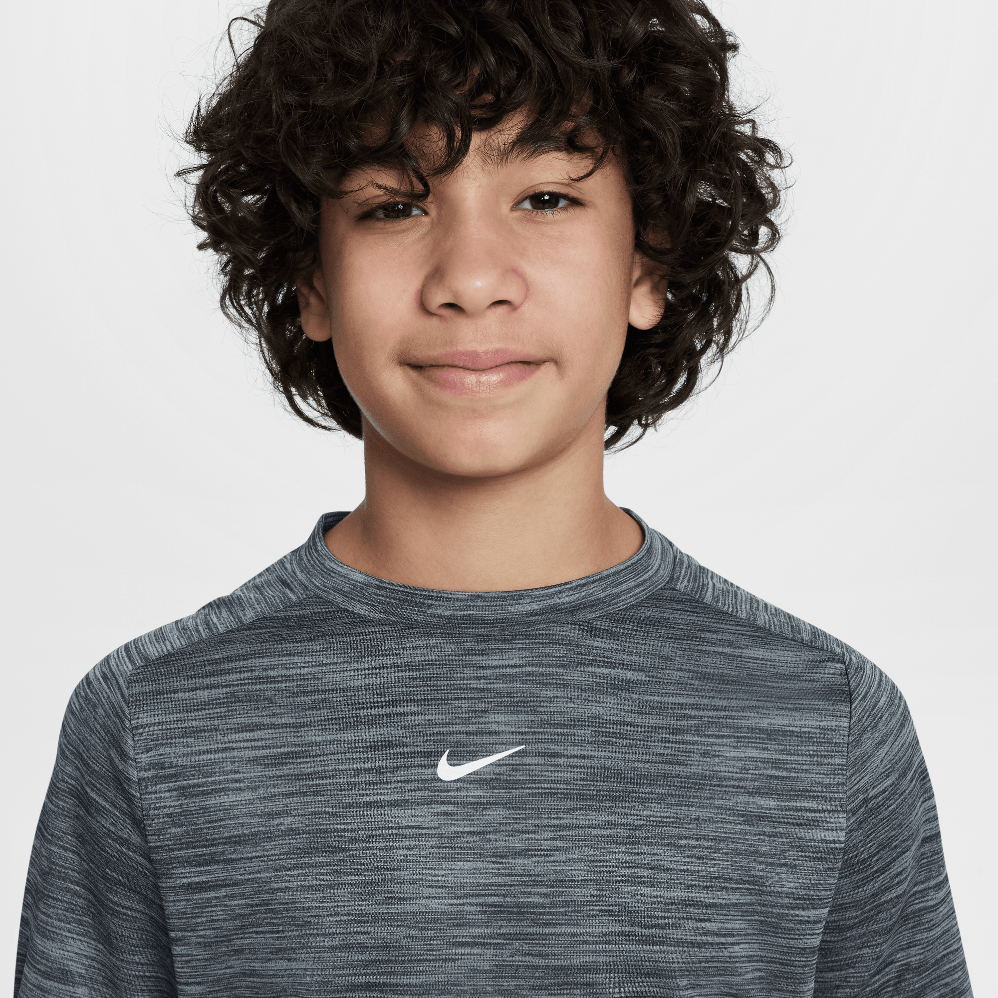 NIKE MULTI BIG KIDS' DRI-FIT SHORT-SLEEVE TOP BLACK/LT SMOKE GREY/WHITE ...