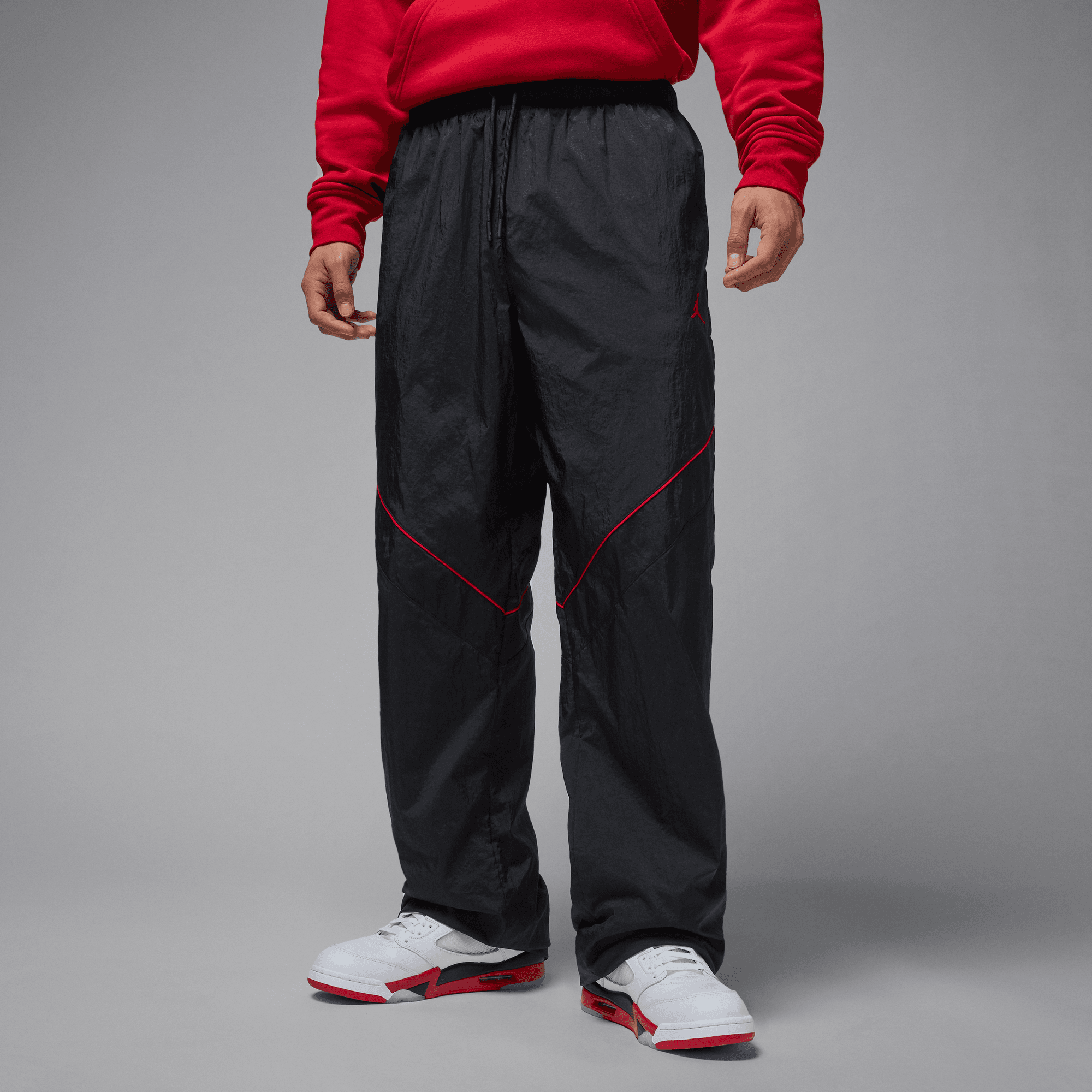 JORDAN BROOKLYN MEN'S DRAFT PANTS BLACK/GYM RED/GYM RED – TEAM ACCESS