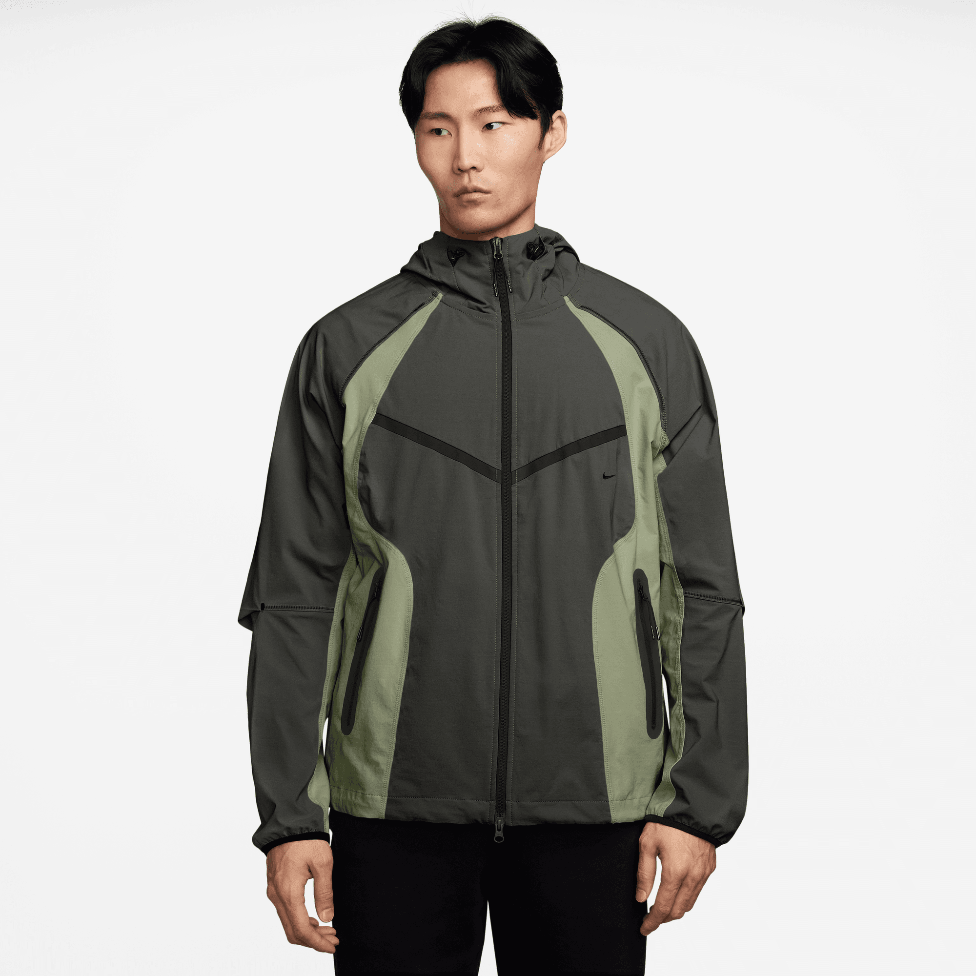 NIKE TECH MEN'S DRI-FIT WOVEN COLOR-BLOCK LOOSE OVERSIZED JACKET ...